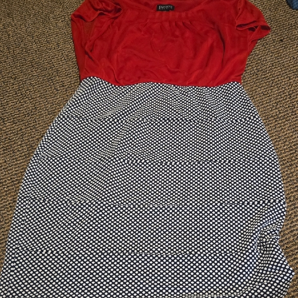 Enfocus Studio | Dresses | Enfocus Studio Vibrant Red And Navy Blue And ...